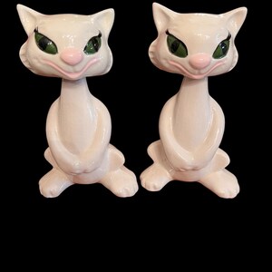 Vintage Antique MCM Ceramic White Nodder Bobble Head Cats - Etsy