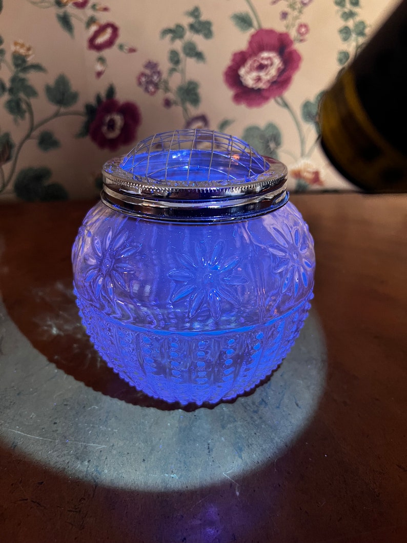 Vintage ASP Pressed Glass Rose Bowl With Flower Frog Lid - Etsy