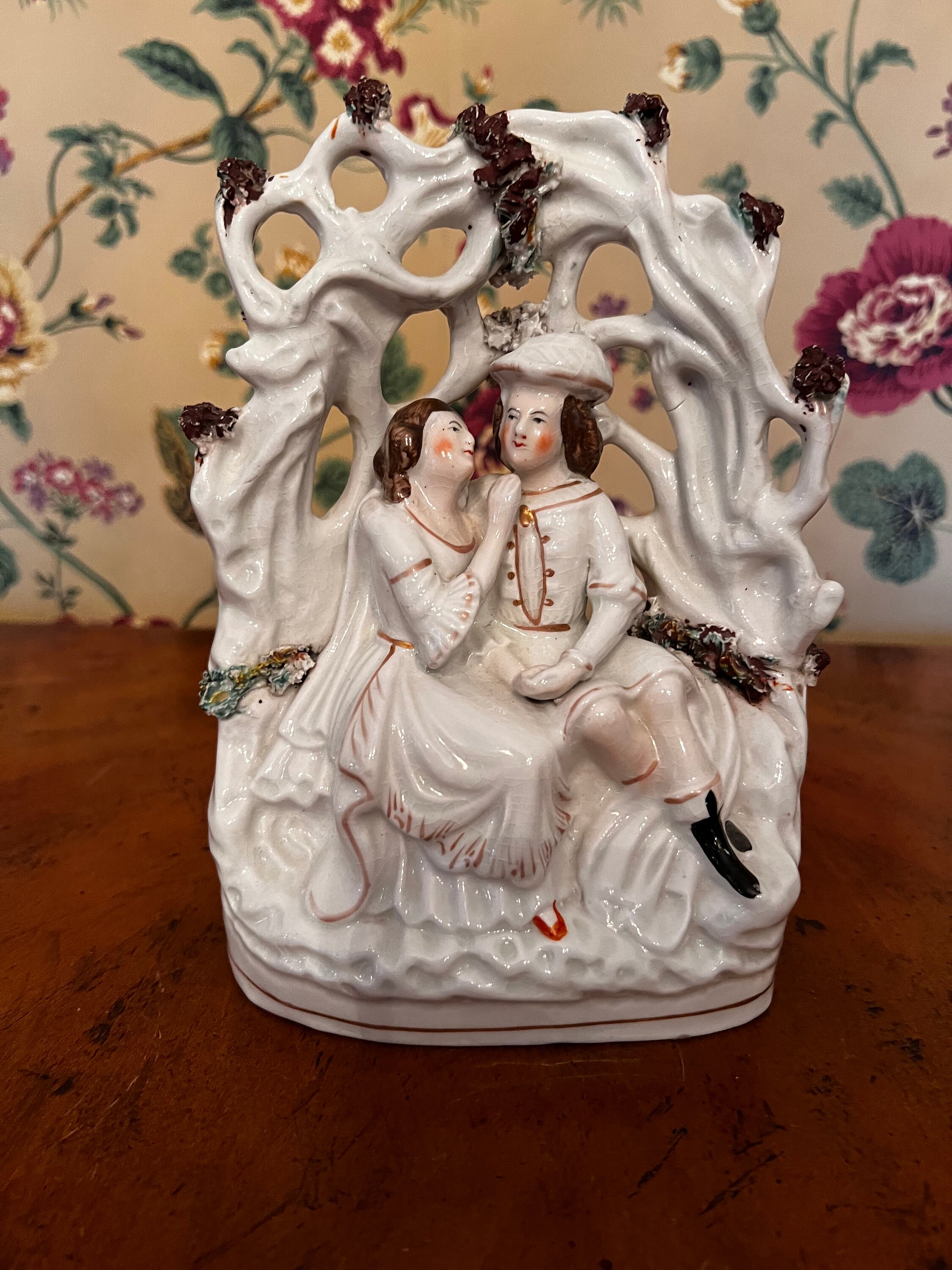 Vintage Staffordshire Flat Back Lovers in A Bower Romeo and Juliet - Etsy