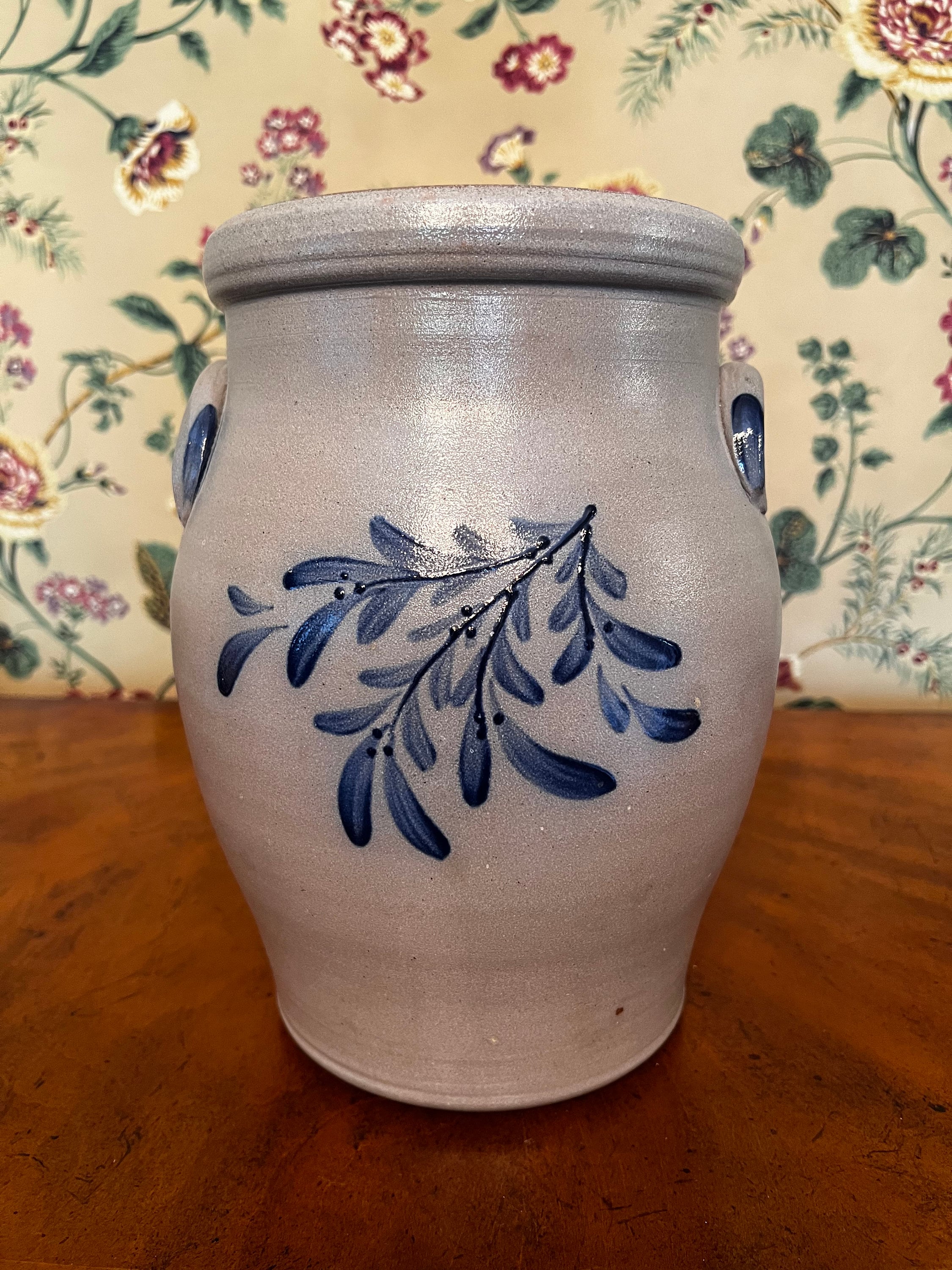 Vintage 2002 Rowe Pottery Large Salt Glaze Crock Jar Canister With Lid ...