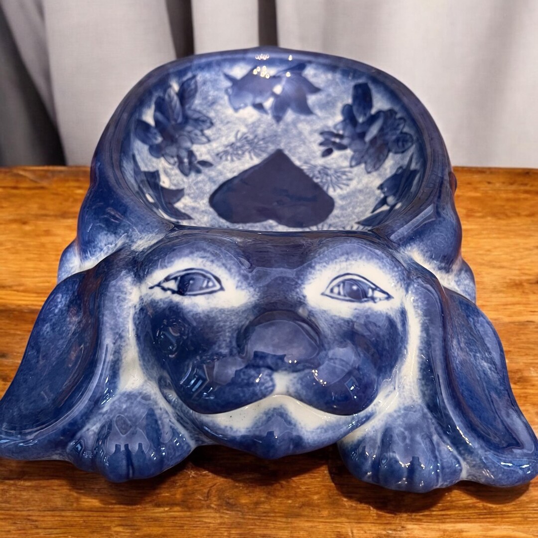Vintage Porcelain Chinese Foo Dog Koi Fish Figural Water Bowl - Etsy