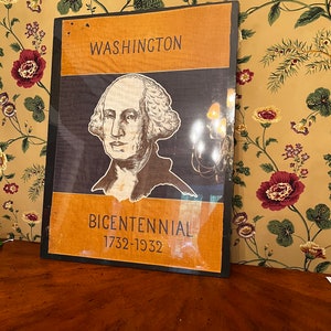 Antique Vintage George Washington Bicentennial Banner Flag - Etsy