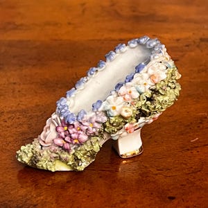 Vintage Antique German Meissen Porcelain Elfinware Mossware Shoe - Etsy