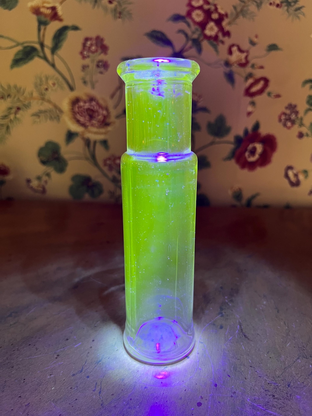 Vintage UV Reactive Clear Glass Beaker Bottle - Etsy