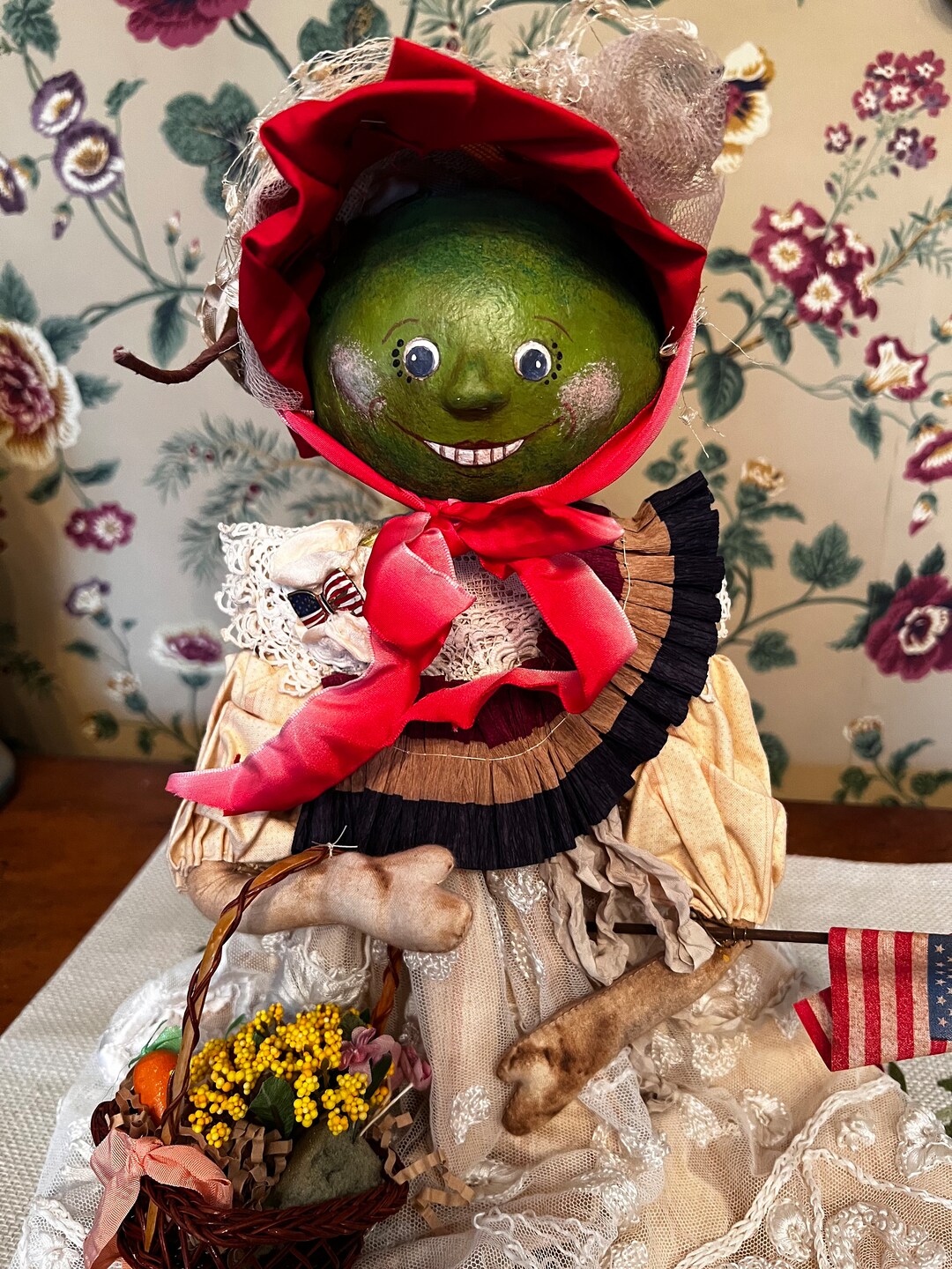 RARE Vintage Heidi Steiner Anthropomorphic USA Americana Melon Head ...