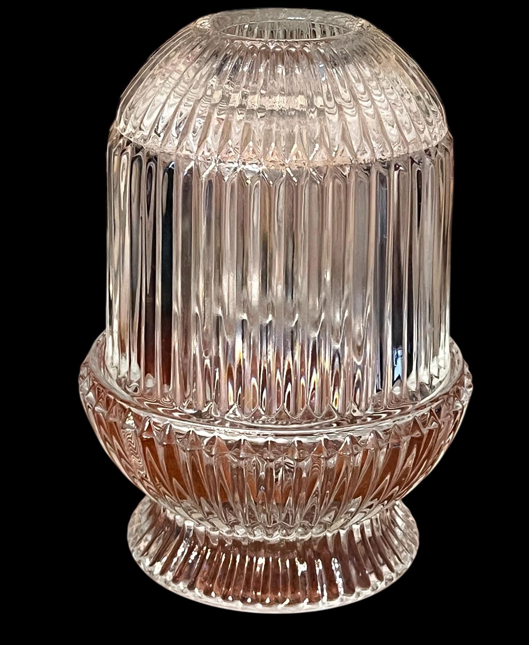 Homco Vintage Signed Ribbed Column Clear Glass Fairy Lamp MINT! - Etsy