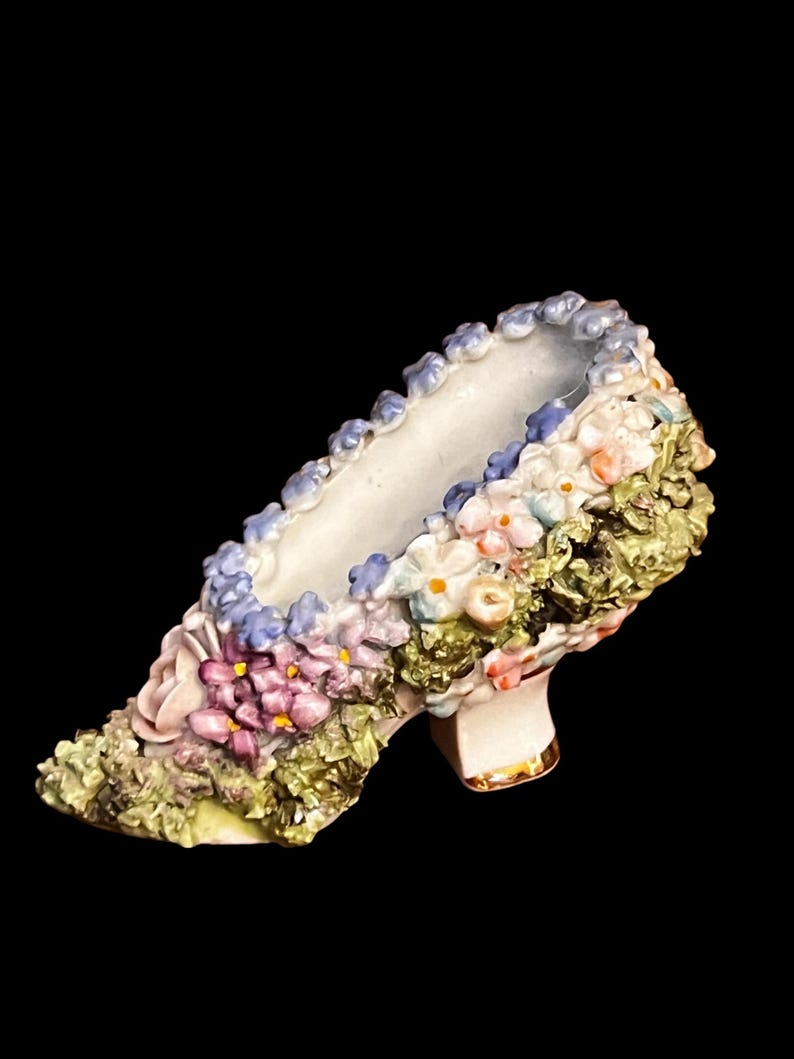 Vintage Antique German Meissen Porcelain Elfinware Mossware Shoe - Etsy
