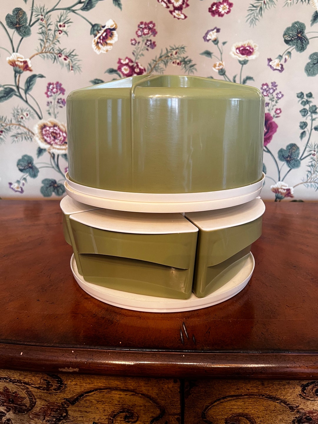 Vintage MCM Blisscraft Hollywood Avocado Green Cake Canisters Lazy ...