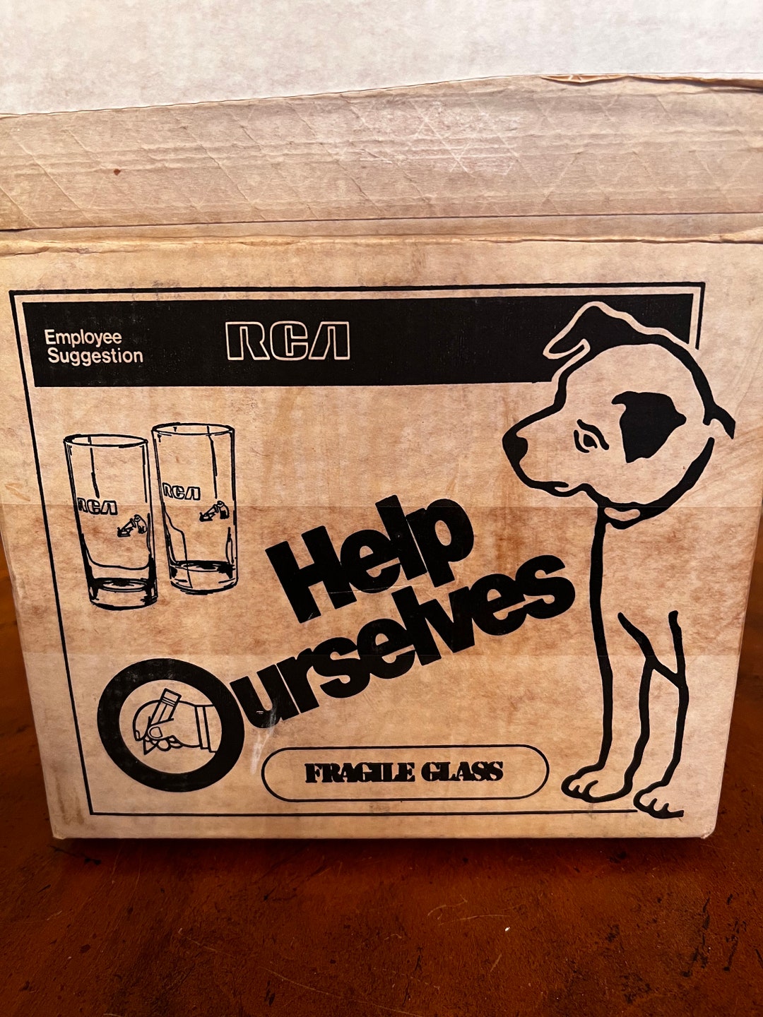 Set of 4 RCA Nipper Victrola Tall Drinking Glasses Original Boxes - Etsy