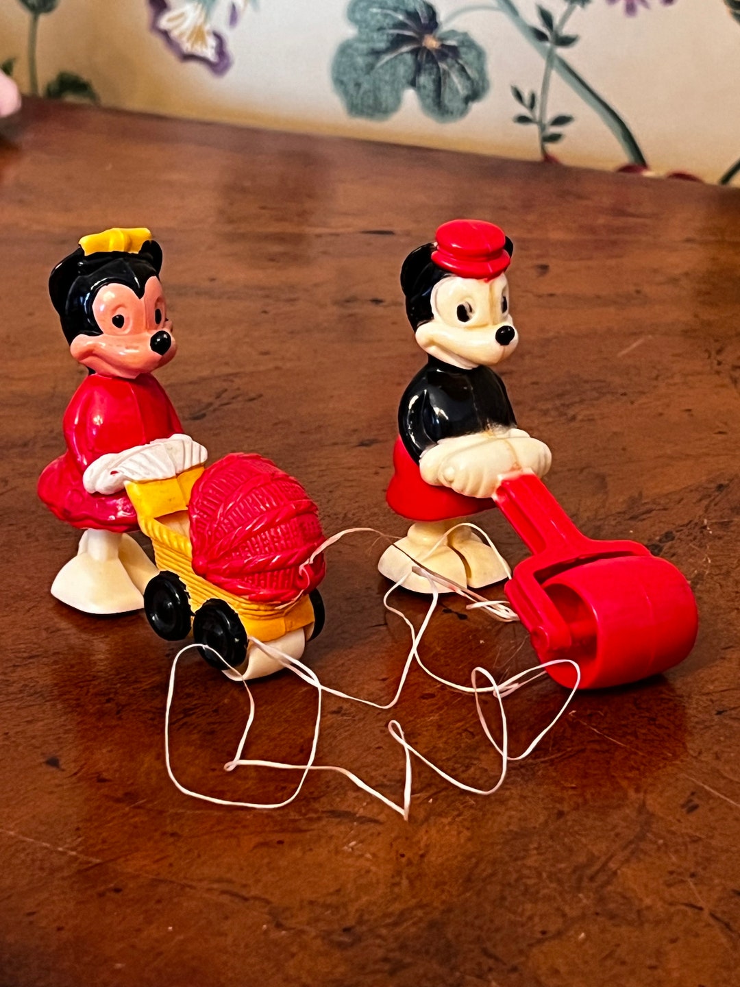 Vintage Walt Disney Mickey Mouse Minnie Plastic Push Toys - Etsy