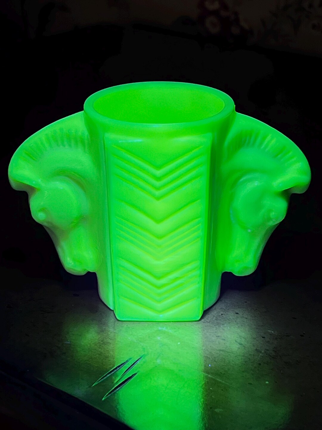 RARE Vintage Uranium Milk Glass Double Trojan Horse Cigarette Holder - Etsy