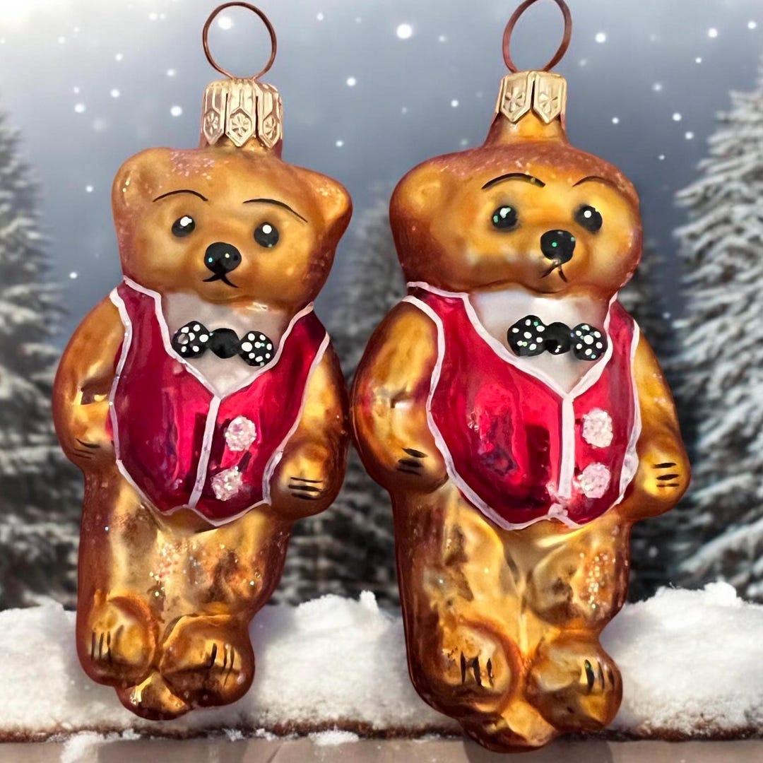 Vintage Christopher Radko Tiny Ted's Christmas Teddy Bear Ornaments - Etsy