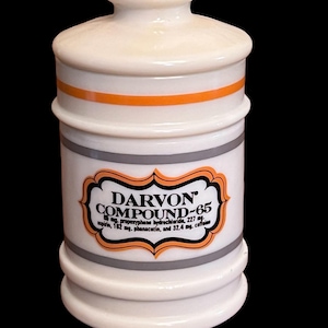 Vintage Antique Darvon Compound 65 Apothecary Glass Poison Bottle Jar ...