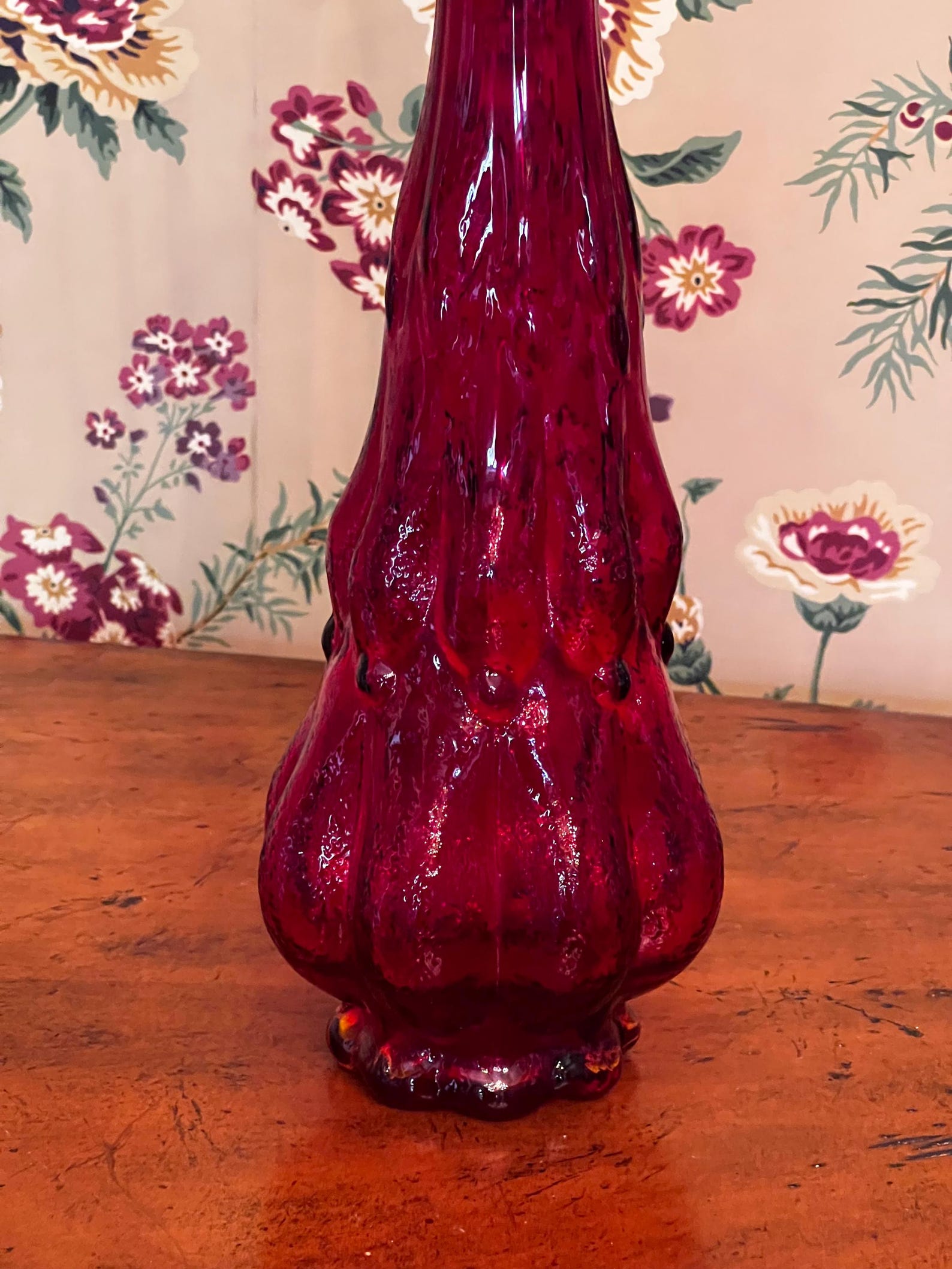 Vintage Viking Glass Red Amberina Large 16" Swung Art Vase GLOWS! - Etsy