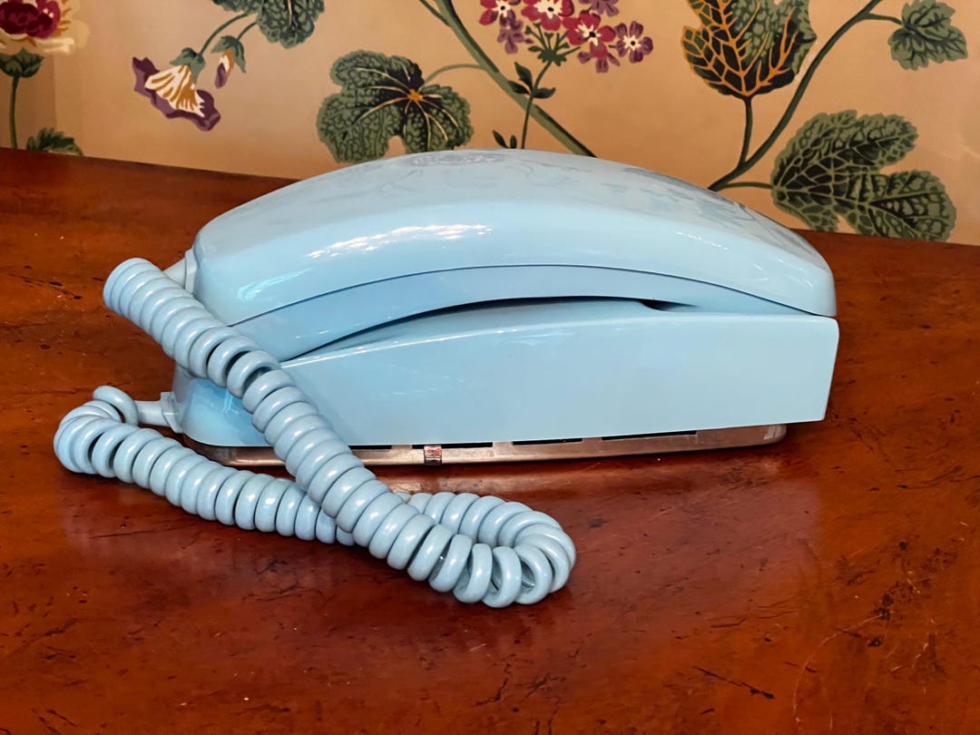 Vintage 1980's Retro ITT Powder Blue Rotary Dial Telephone - Etsy