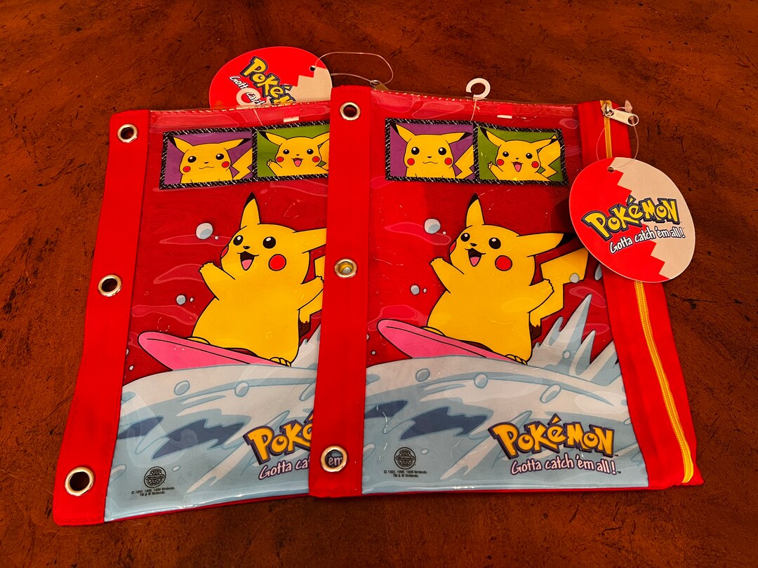Vintage 2000 Pokémon Pikachu Binder Pencil Pouch Case NEW - Etsy