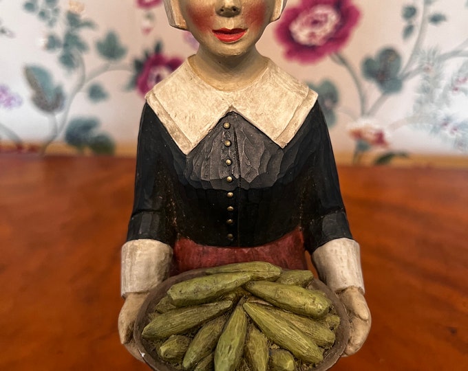 Vintage Signed Leo R. Smith Thanksgiving Harvest Pilgrim Woman - Etsy