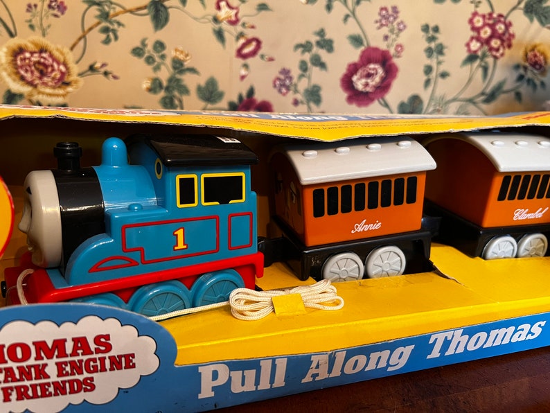 Vintage 1997 Thomas the Tank Engine Pull Toy Clarabel Annie NEW - Etsy