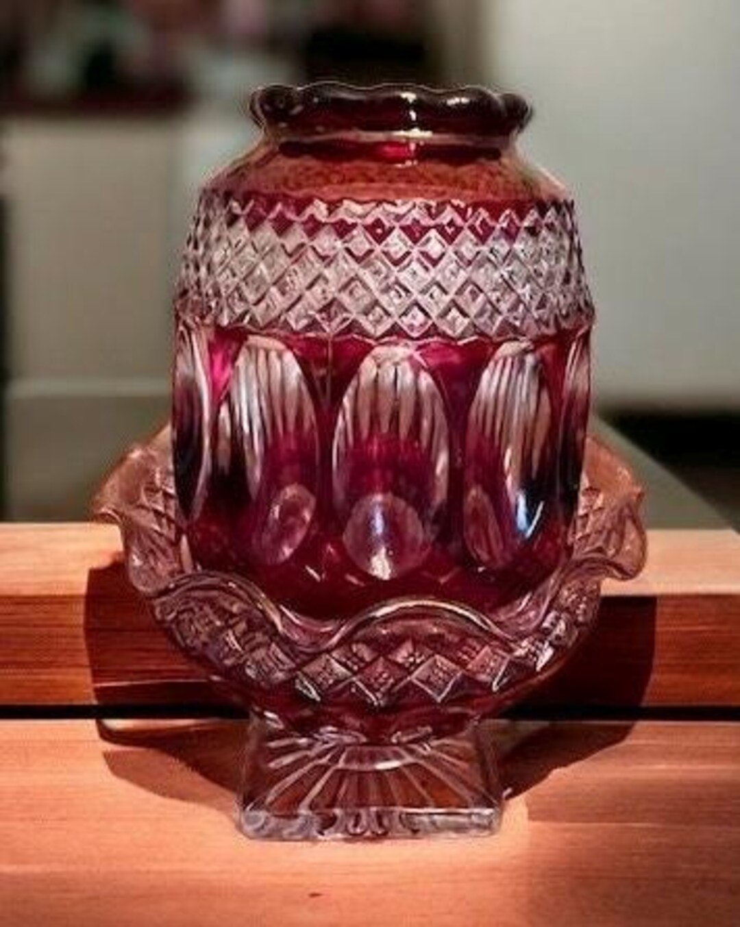 RARE Vintage Westmoreland Wakefield Glass Ruby Red Fairy Lamp MINT! - Etsy
