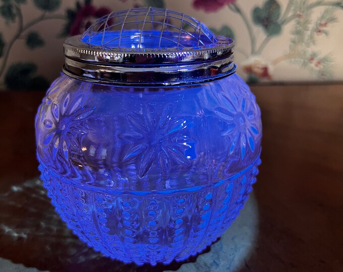 Vintage ASP Pressed Glass Rose Bowl With Flower Frog Lid - Etsy