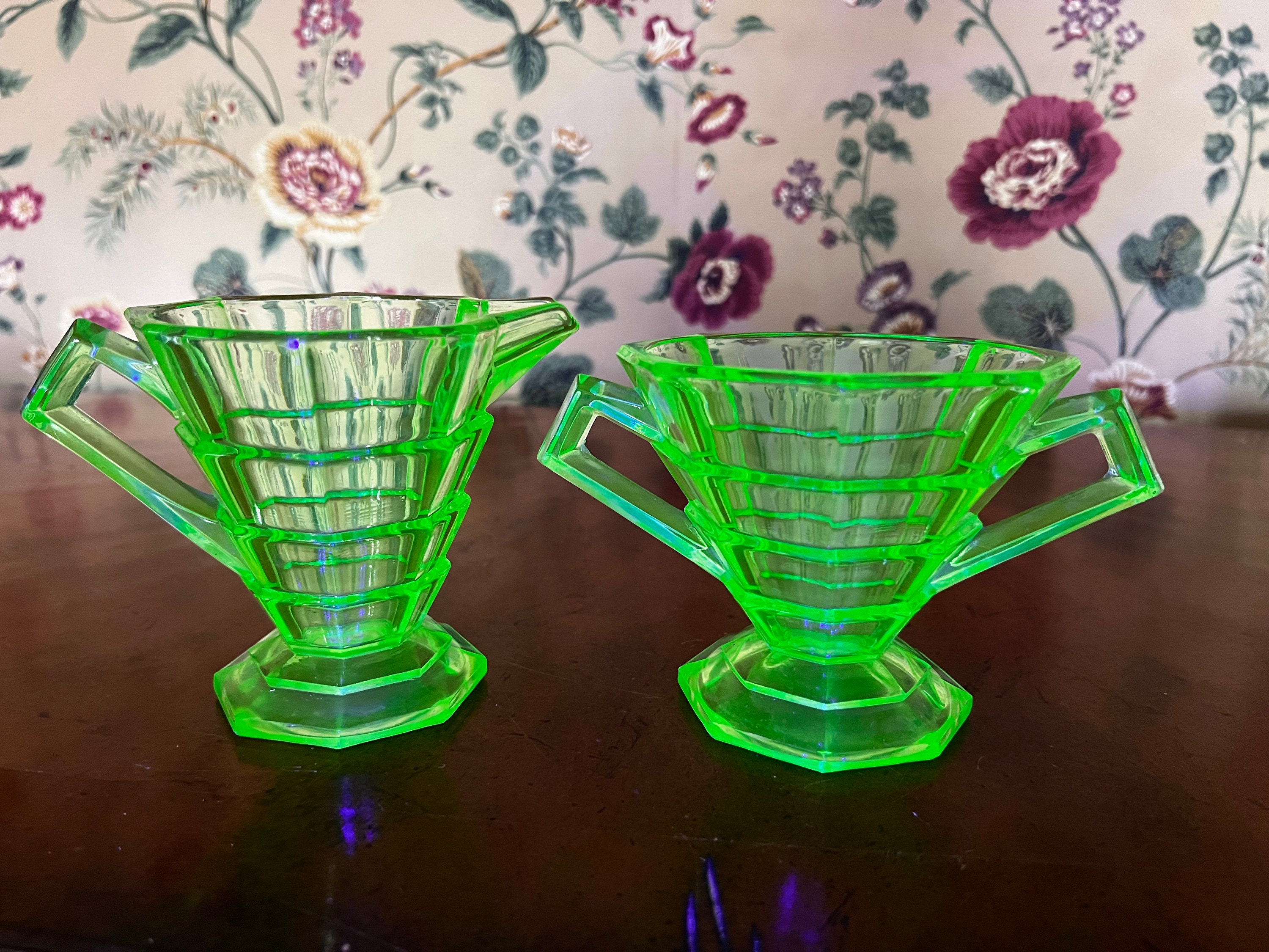 Vintage Indiana Depression Glass Uranium Sugar and Creamer Set - Etsy