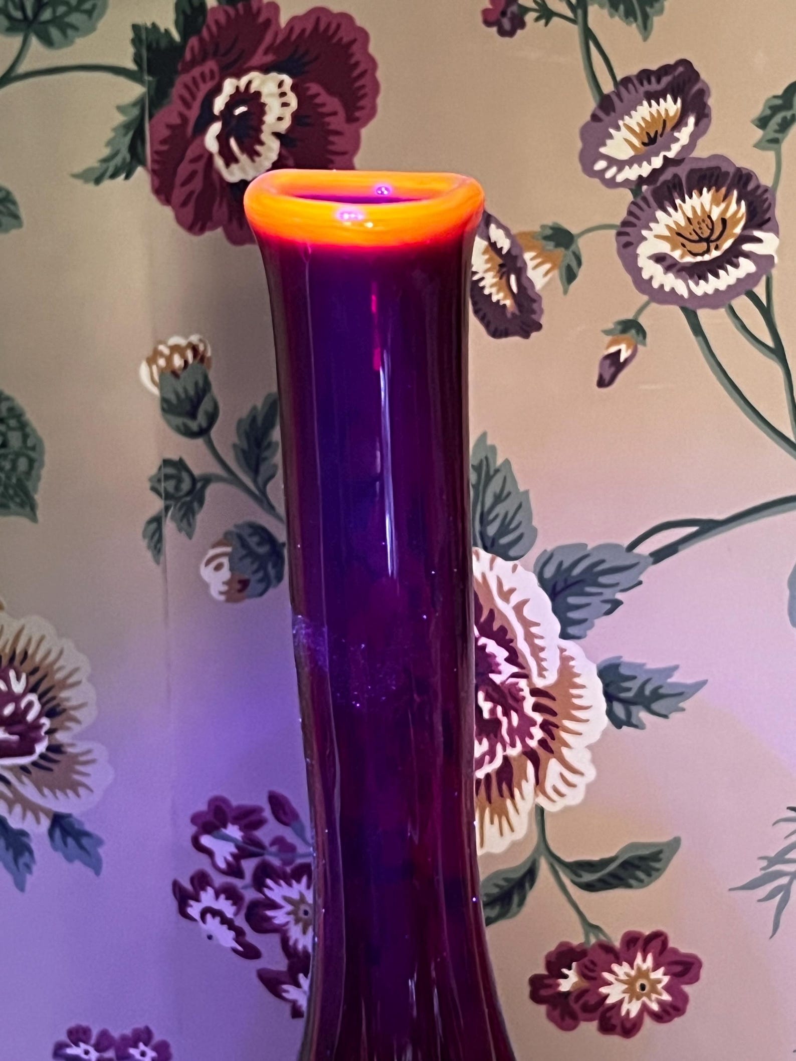 Vintage Viking Glass Red Amberina Large 16" Swung Art Vase GLOWS! - Etsy