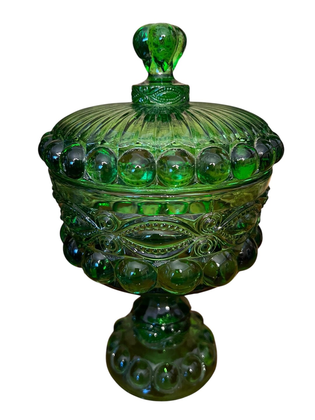 RARE Vintage Mosser Emerald Green Uranium Glass Large Eye Winker ...