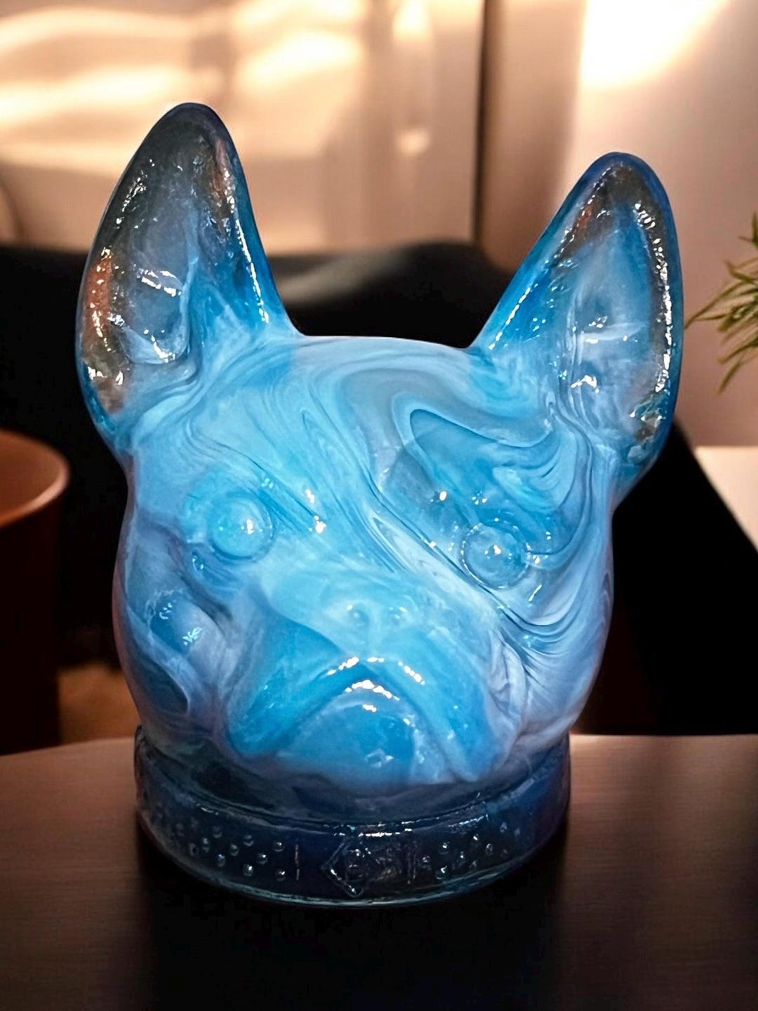 RARE! Vintage Boyd Blue Slag Uranium Glass French Bulldog MINT! - Etsy