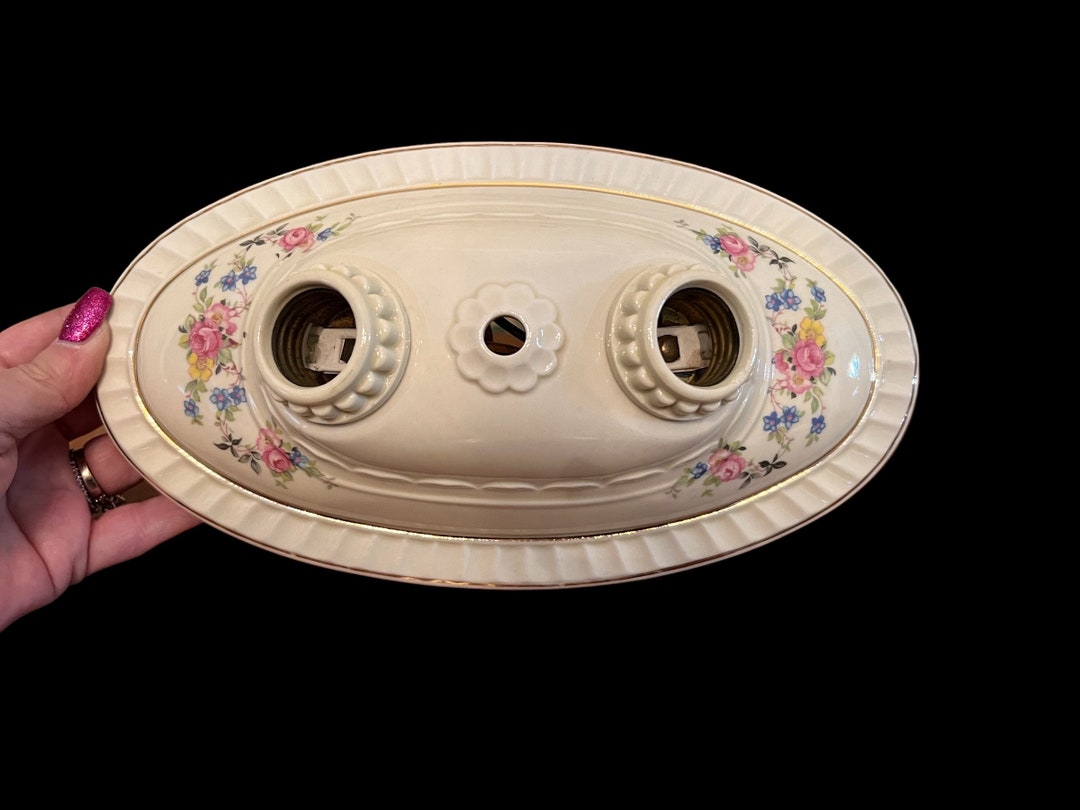 Vintage Porcelier Double Victorian Porcelain Ceiling Light Fixture - Etsy