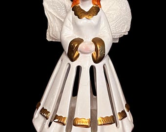 Lady Napkin Holder With Matching Pink Ladies Salt and Pepper Shaker Set ...