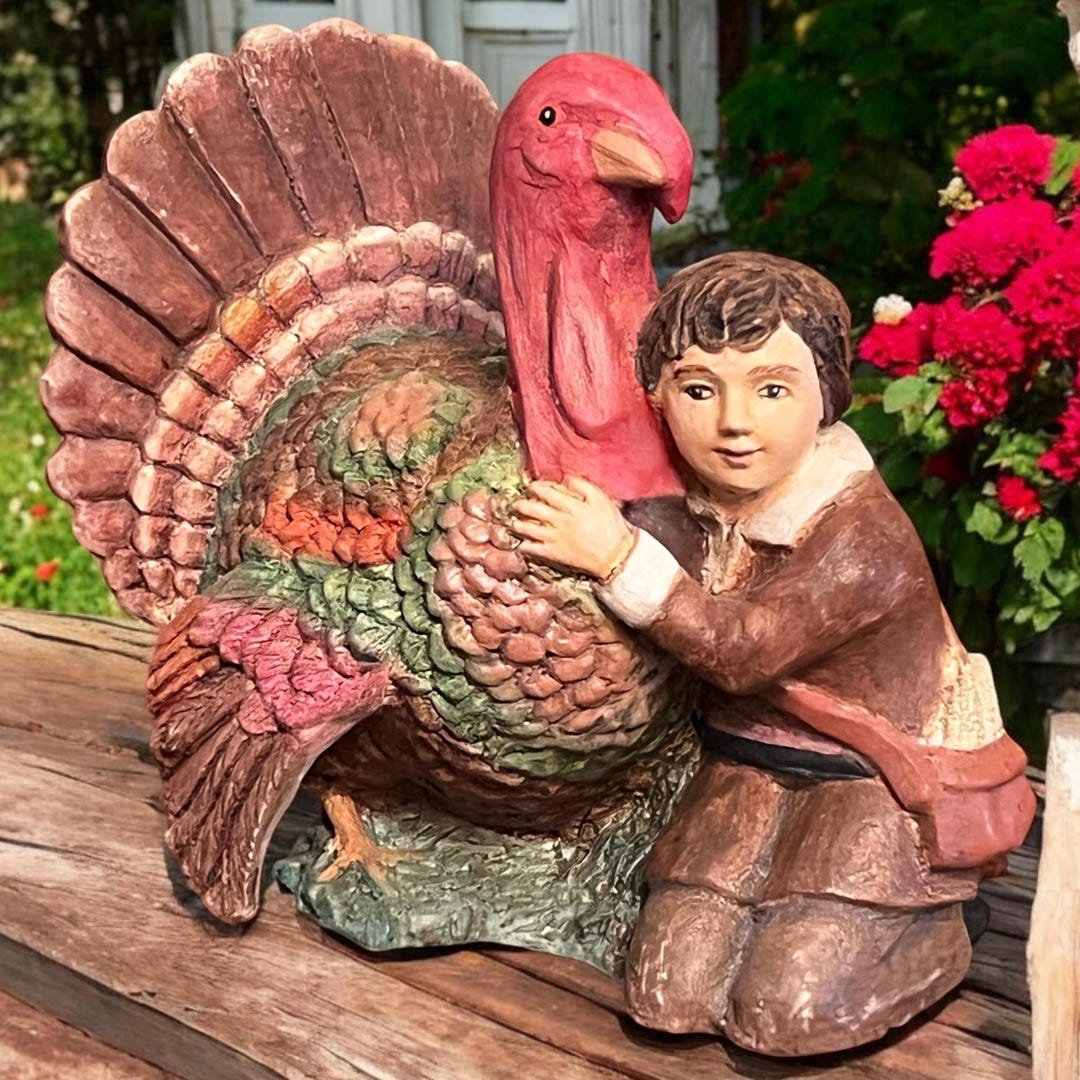 RARE Vintage Bethany Lowe Thanksgiving Pilgrim Turkey Hug Boy - Etsy