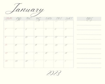 Colourful Blank Calendar Template, 11 X 8.5 Inches, Horizontal ...