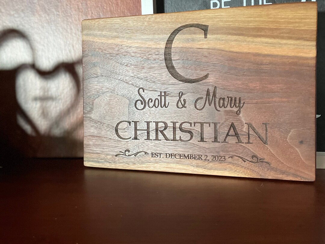 Laser Engraved Walnut Cutting Board | Personalized | Wedding ...