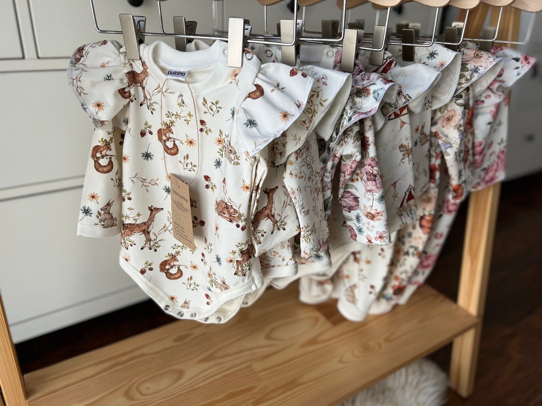 Ruffled Baby Girl Bodysuit, Newborn Long Sleeve, Preemie Girl Clothes ...