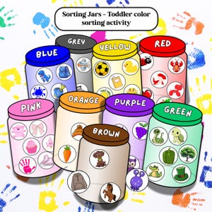 Color Sorting Printable for Toddlers – 9 Color Mats With Matching ...