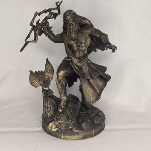 Zeus Bronze Statue: 3D Printed Greek God of Sky & Lightning ...