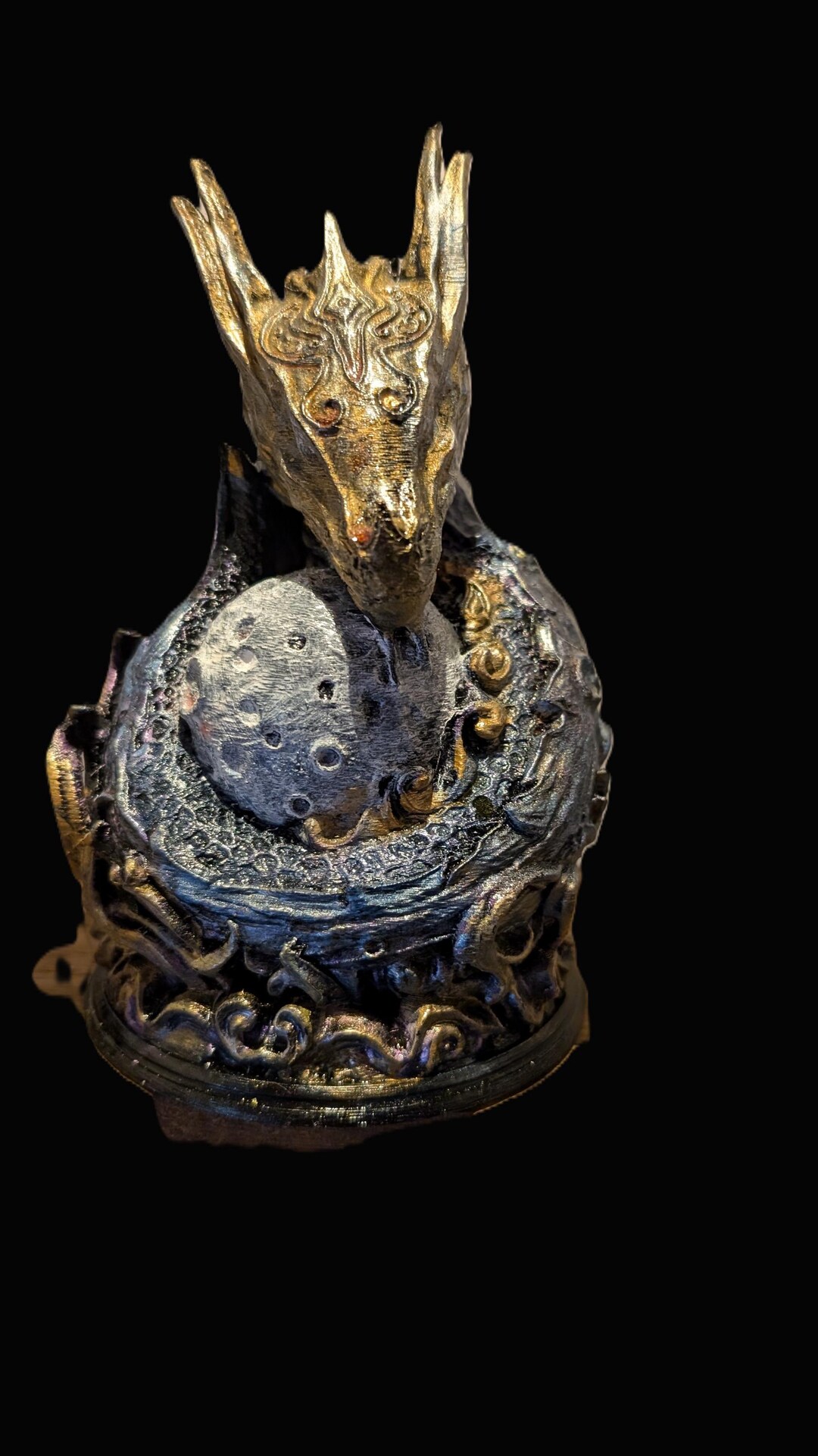 Mythical Dragon Bust With Egg Sculpture - 3D Printed Fantasy Decor for ...