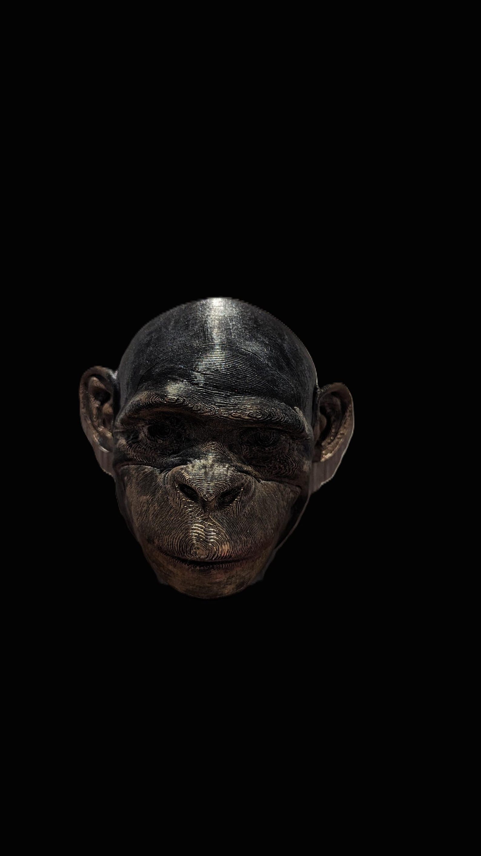 Realistic 3D Printed Chimpanzee Statue - Lifelike Monkey Wall Art Decor ...