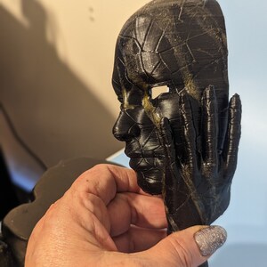 Futuristic 3D Cracked Amber Mask Wall Art - Modern Sculpture Replica ...