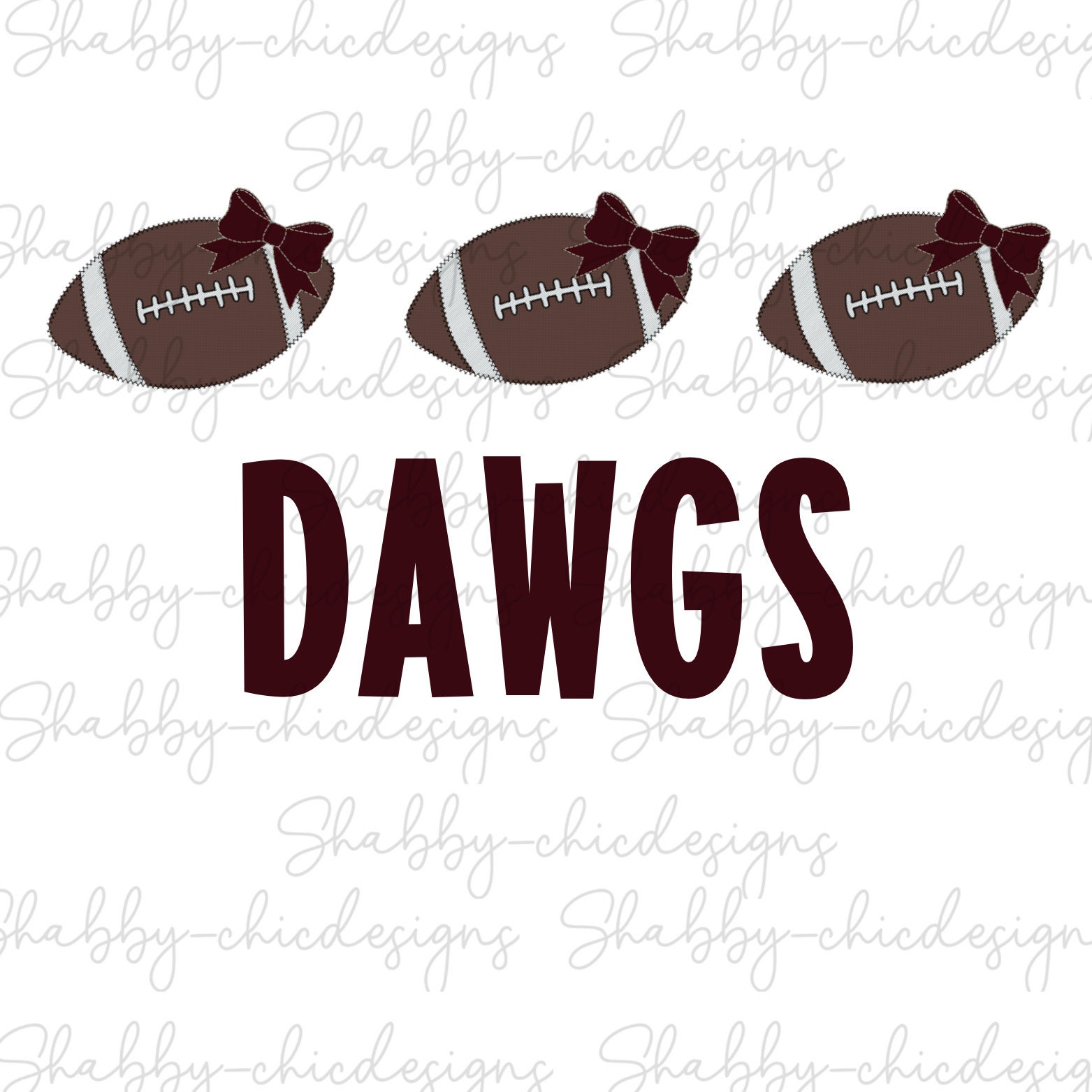 Football With Bows Faux Applique PNG Format 300DPI High Resolution - Etsy