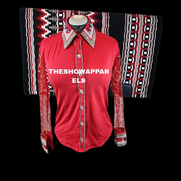 Red and Black Western Show Shirt - Etsy
