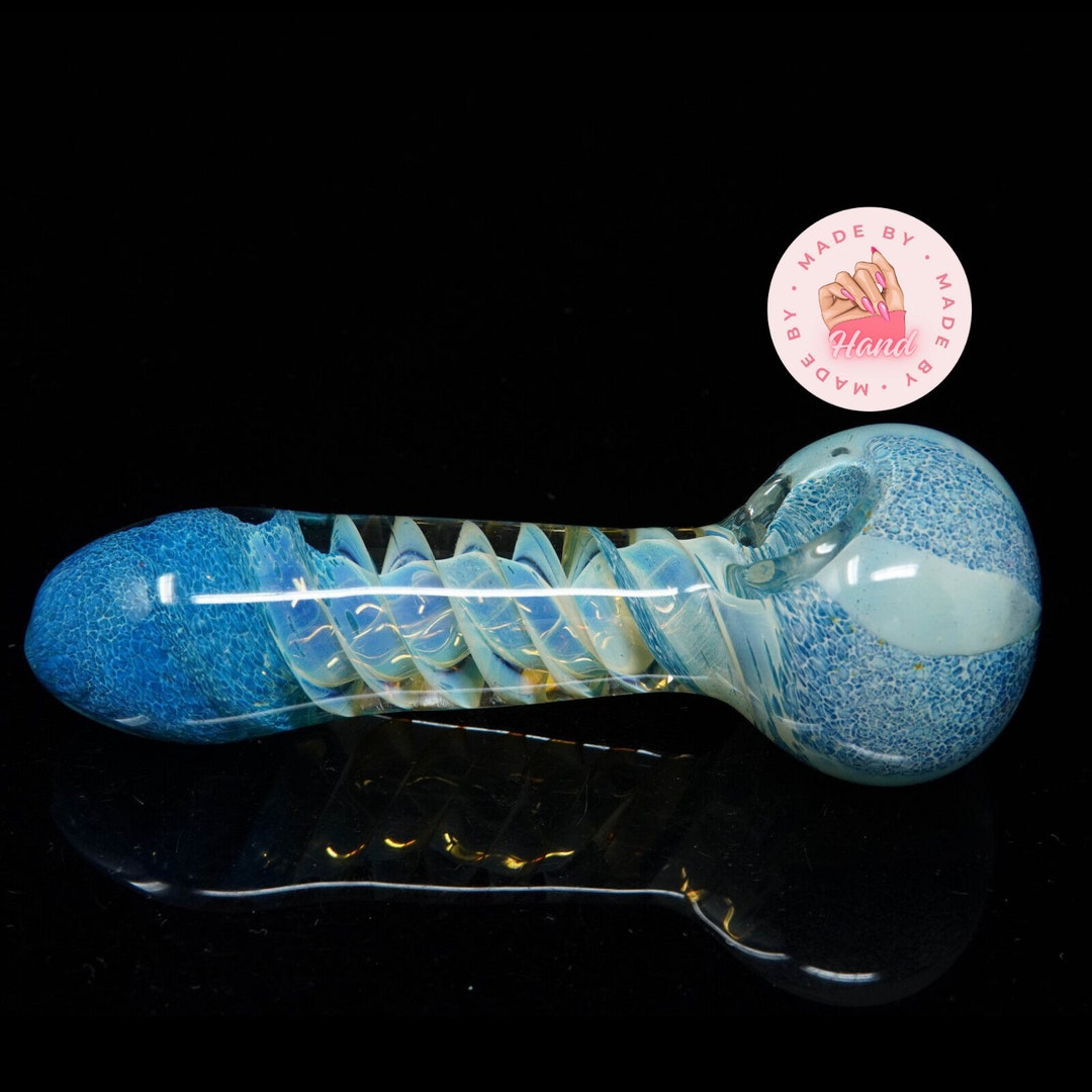 Blue Tornado Vortex Glass One Hitter, One Hitter Pipe, Hand Pipe, Glass ...