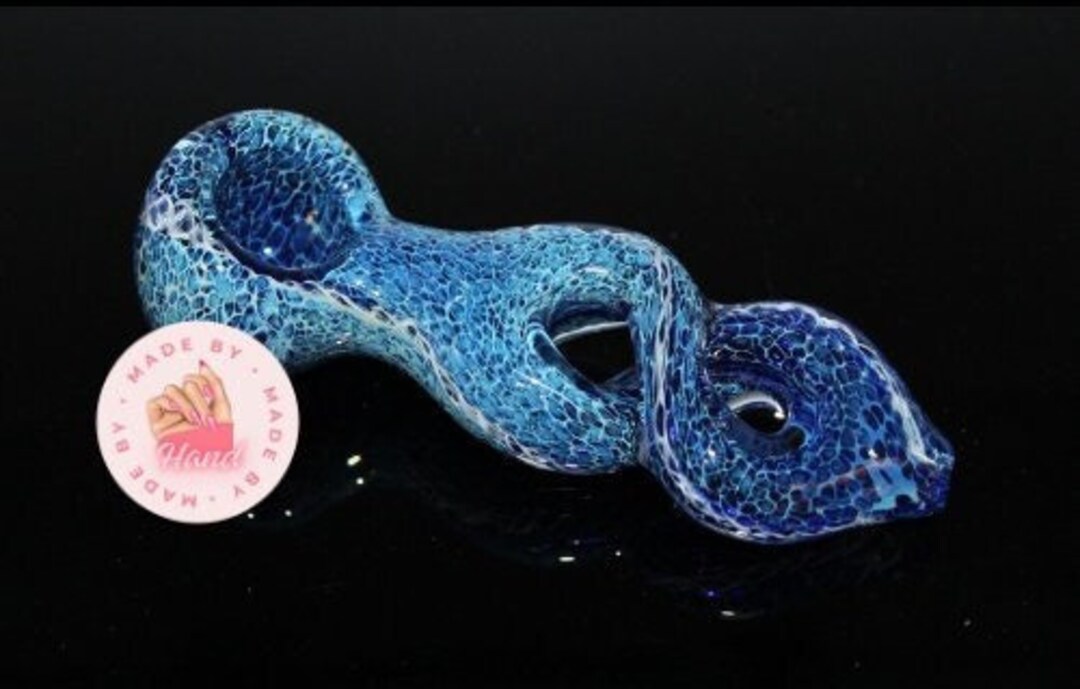 Thick Infinity Twisted Blue Leopard Glass One Hitter, One Hitter Pipe ...