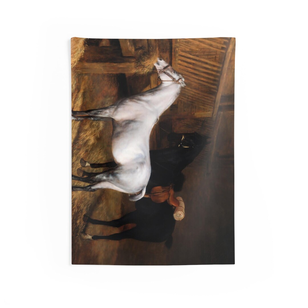 Vintage Horse Wall Tapestry Farmhouse & Rustic Decor Equestrian Wall ...