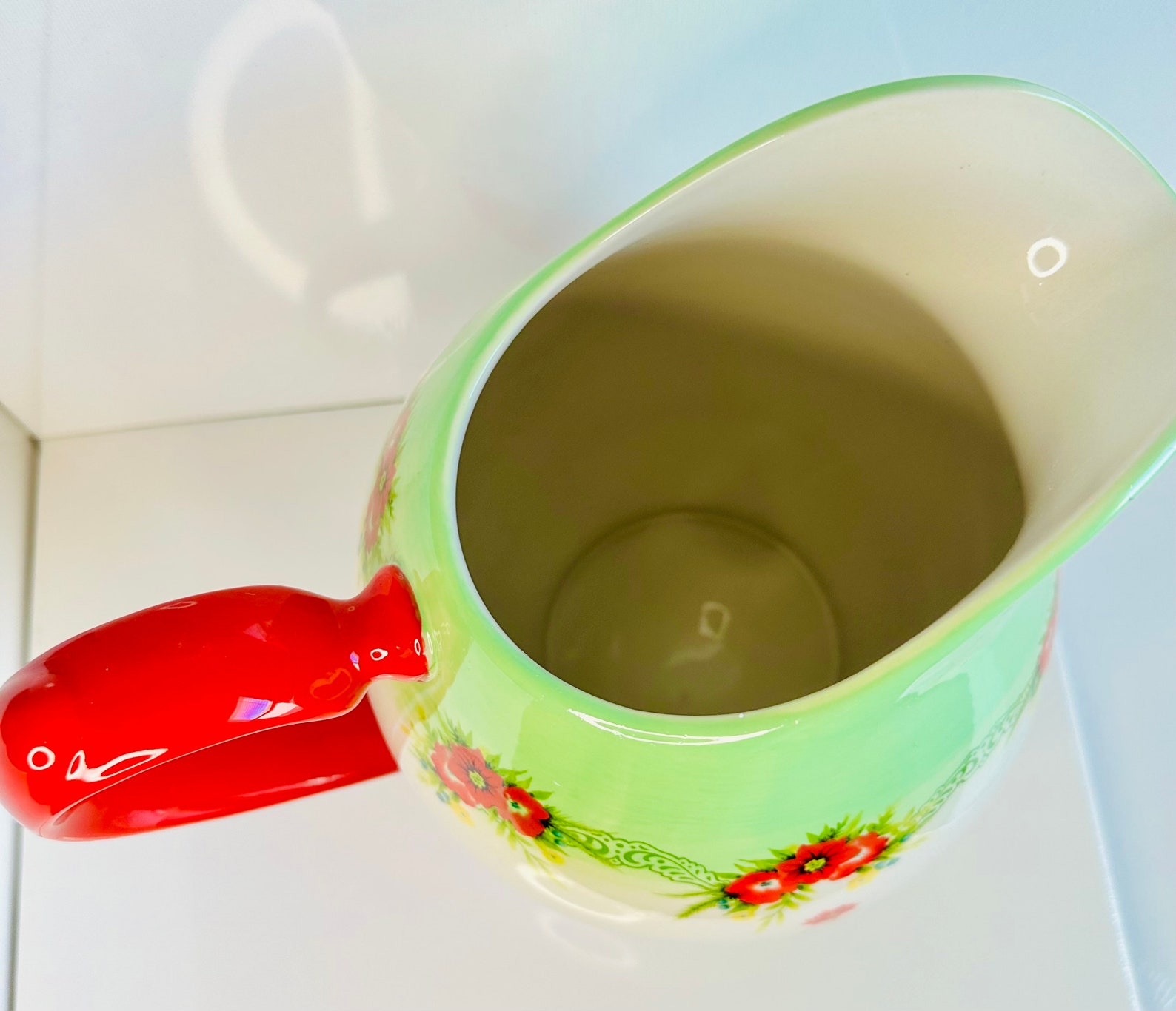 Pioneer Woman Christmas Holiday Cheer Garland 9" Stoneware Pitcher ...