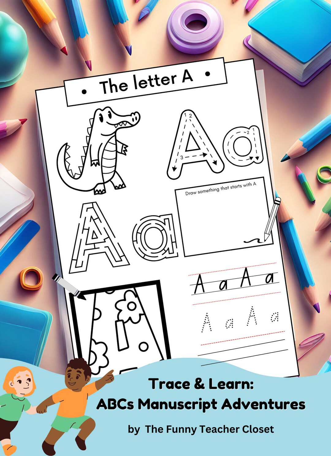 Trace and Learn Abcs Manuscript Adventures - Etsy