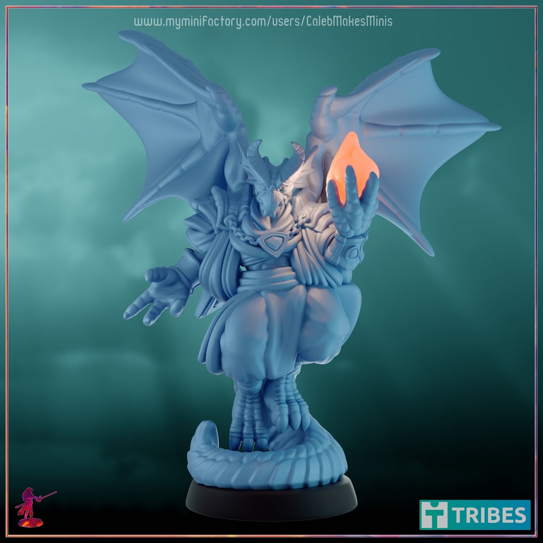 Draconic Vassal Arjhan Miniature Caleb Makes Minis 28mm / 32mm / 36mm - Etsy