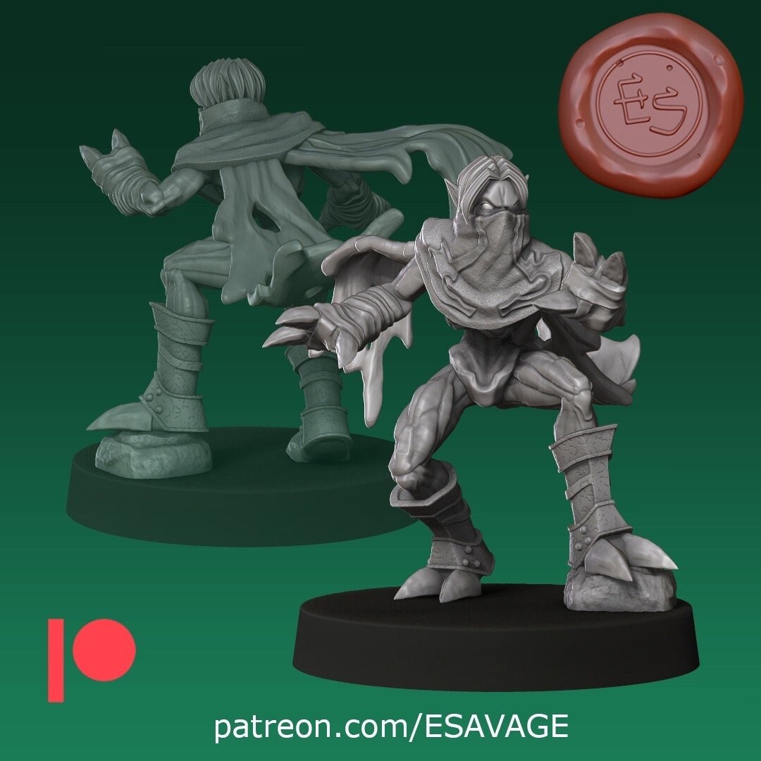 Vampiric Wraith Miniature - Ethan Savage Studios - 28mm / 32mm / 36mm ...