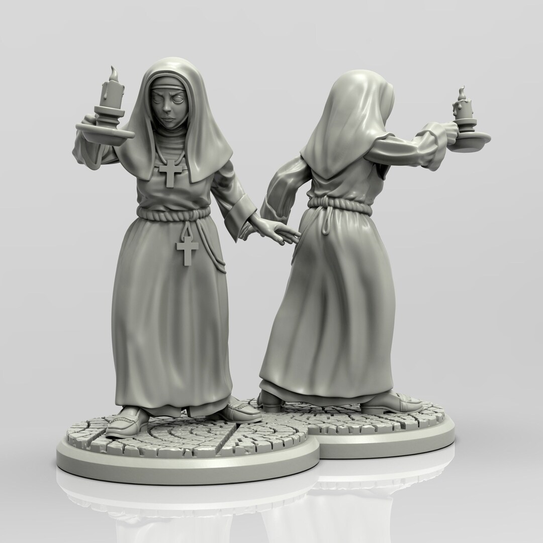 Nun Miniature - Adaevy Creations - 28mm / 32mm / 36mm - Etsy