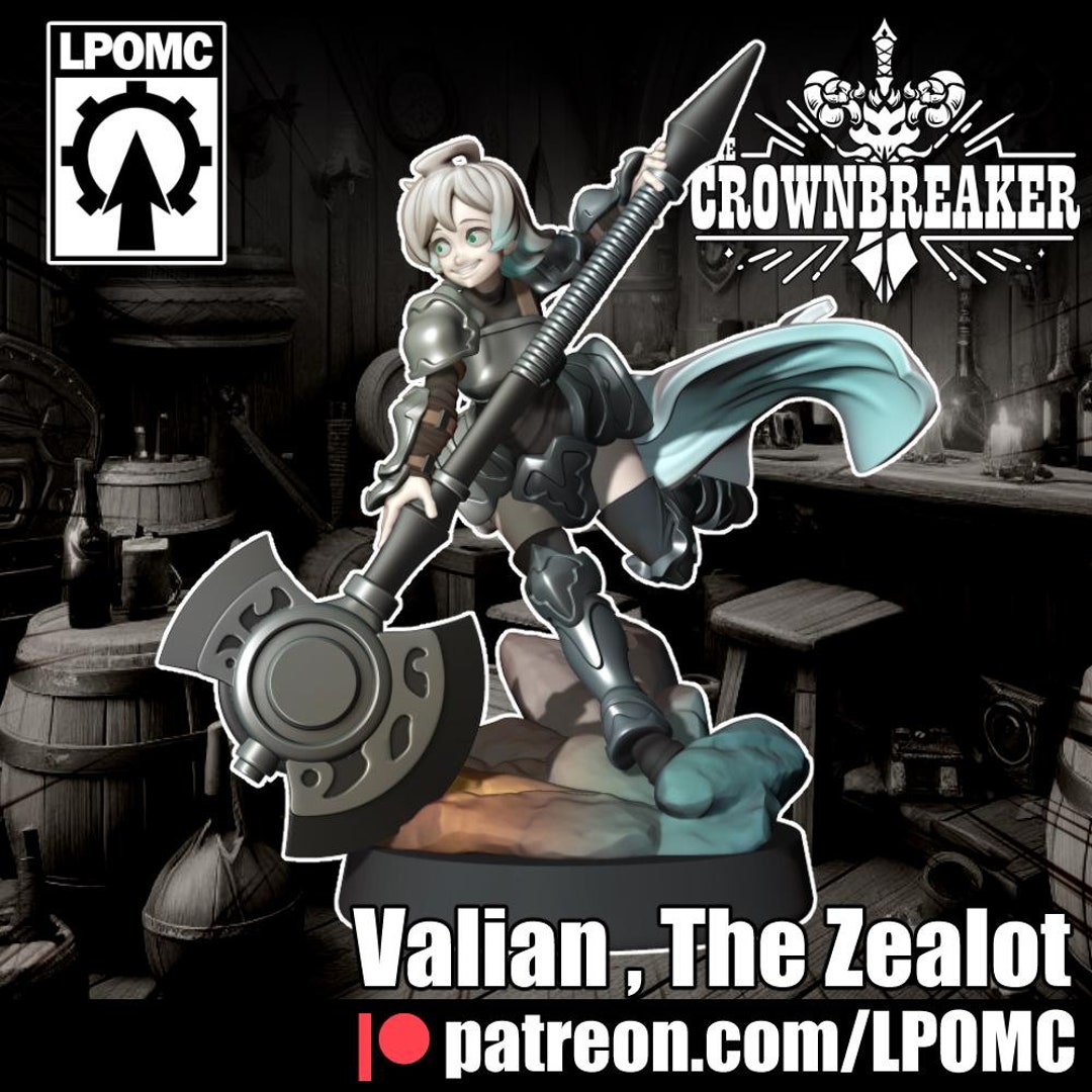 Valian, the Zealot Miniature LPOMC 28mm / 32mm / 36mm - Etsy